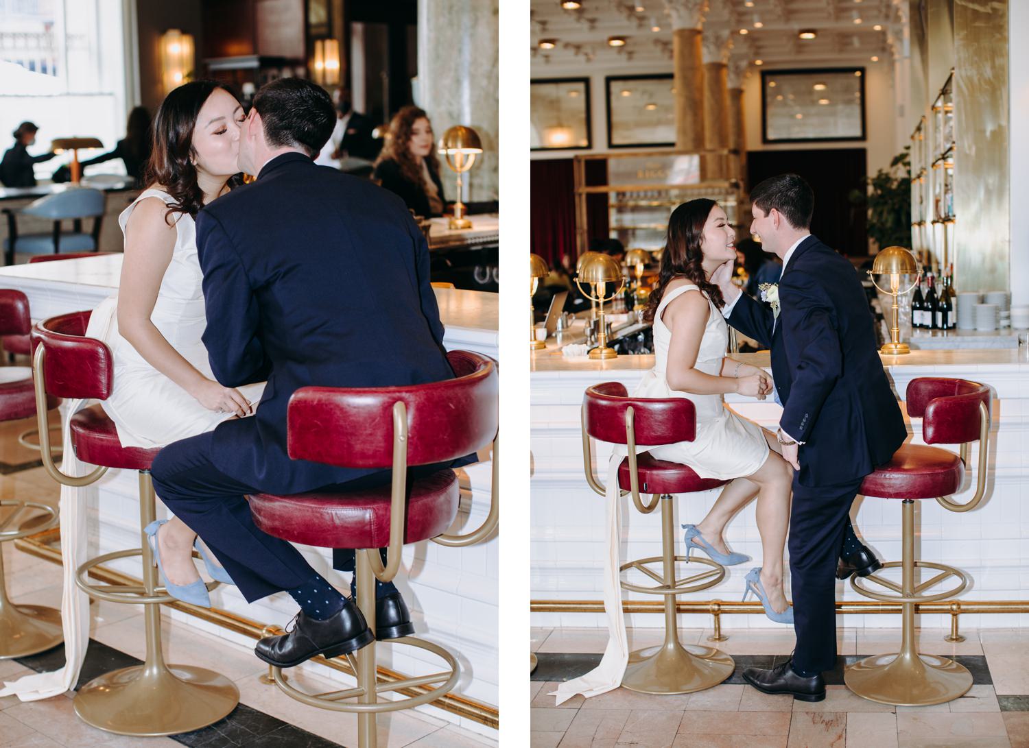 DC Elopement at National Gallery of Art and Cafe Riggs: Mark and Cindy